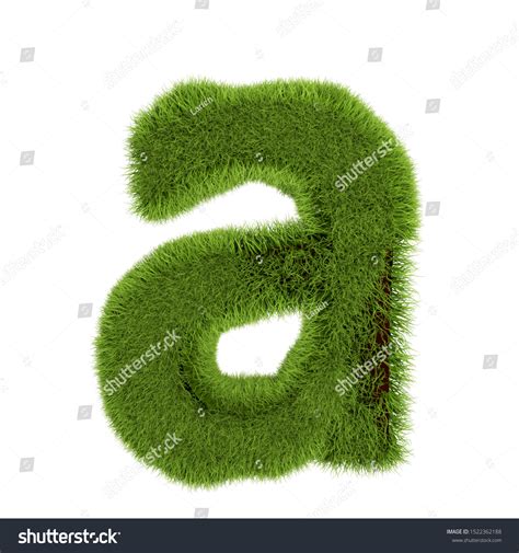 Green Grass Letter Isolated On White Stock Illustration 1522362188