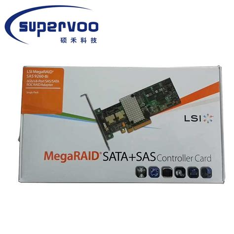 LSI MegaRAID SAS 9260-8i LSI00198 8-port internal 6Gb/s PCIe SATA SAS ...