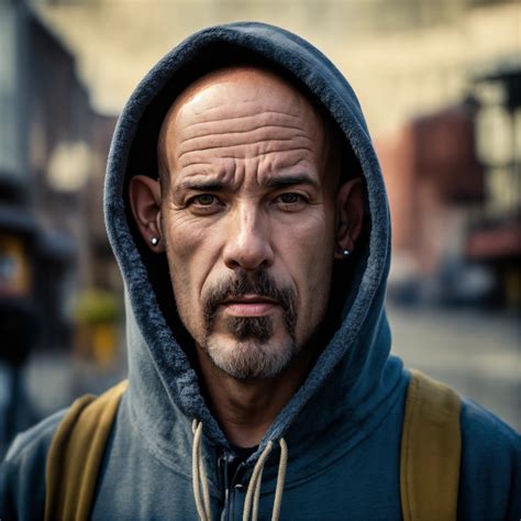 Lexica A Homeless Huge Man With A Huge Lumpy Bald Head A Tiny Goatee