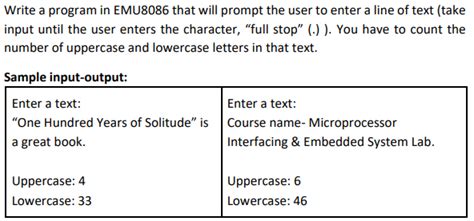 Solved Write A Program In Emu8086 That Will Prompt The User