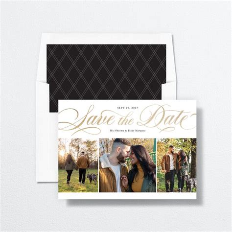 The Knot Scripted Trio Save The Date Cards