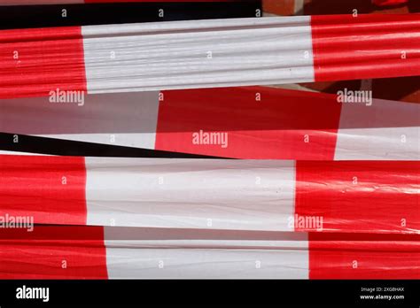 Red White Barrier Tape Construction Site Barrier Germany Europe