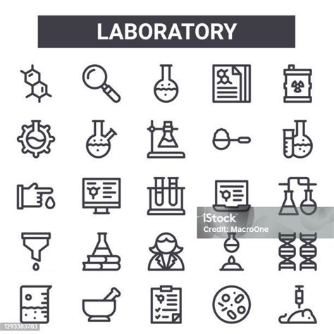 실험실 개요 아이콘 집합입니다 분자 실험실 과학 플라스크 페트리 접시 실험실 마우스 플라스크와 같은 얇은 선 아이콘이 포함되어