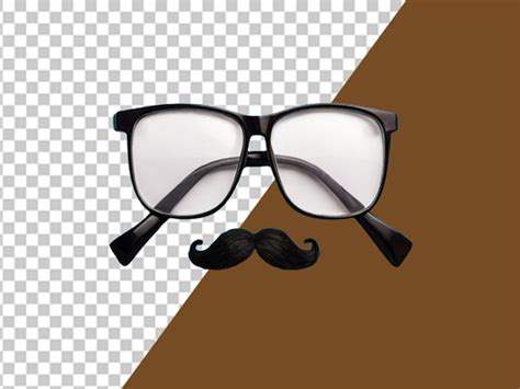 Premium Psd Overhead Glasses With Mustache April Fool Concept