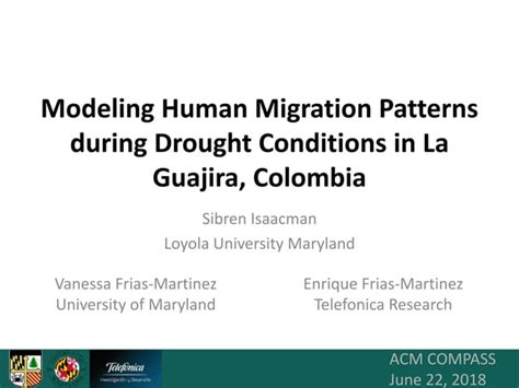 Modeling Human Migration Patterns During Drought Conditions In La