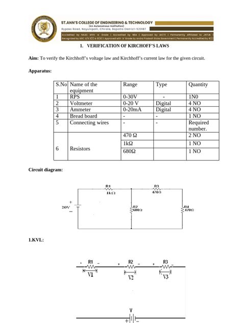 1 Kvland Kcl 1 Pdf Voltage Electrical Network