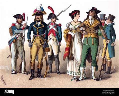 The Figures Illustrated Here Represent French People Between 1790 And