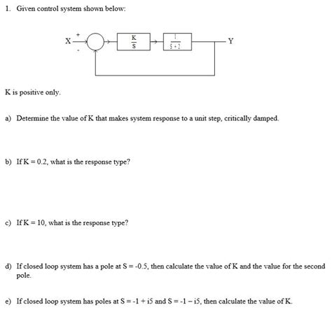 Solved Given Control System Shown Below Y K Is Chegg