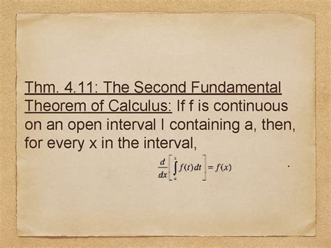 The Fundamental Theorem Of Calculus 4 4 November