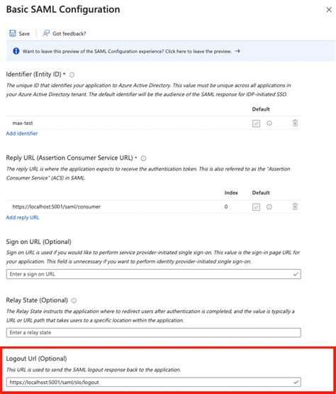 Azure Ad The Logout Url Is Populated From The Wrong Application Metadata Field Microsoft Qanda