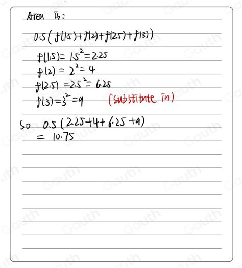 solved approximate the area under the curve y x 2 from x 1 to x 3