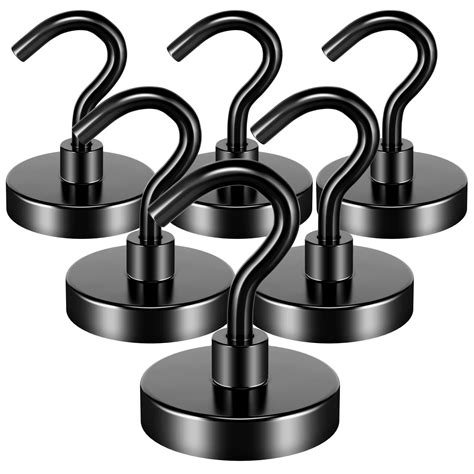 Findmag 6 Pack 50lbs Heavy Duty Magnetic Hooks Neodymium Magnet Hook