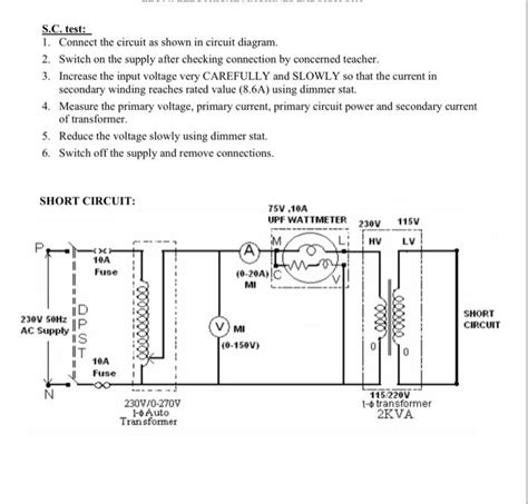 Solved EXPERIMENT 1 OPEN CIRCUIT SHORT CIRCUIT TEST ON A Chegg
