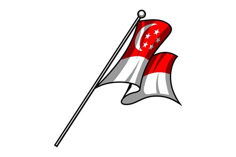 Singapore Cartoon Flag Graphic By Jellybox999 · Creative Fabrica