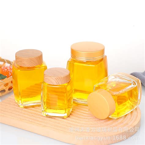 大口四棱蜂蜜瓶大容量蜂蜜玻璃瓶喜蜜瓶果酱密封储物罐蜂蜜瓶 阿里巴巴