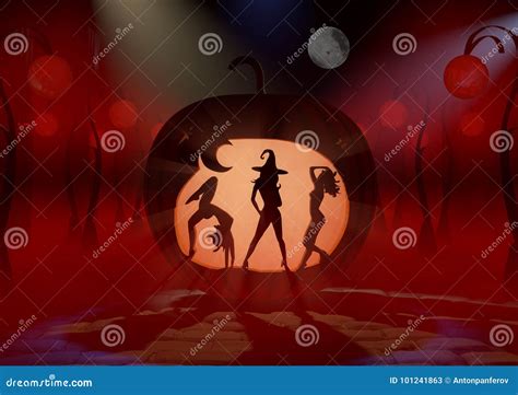 Bruxas Do Nude Silhueta Do Strip Tease Do S Das Mulheres No Pum De