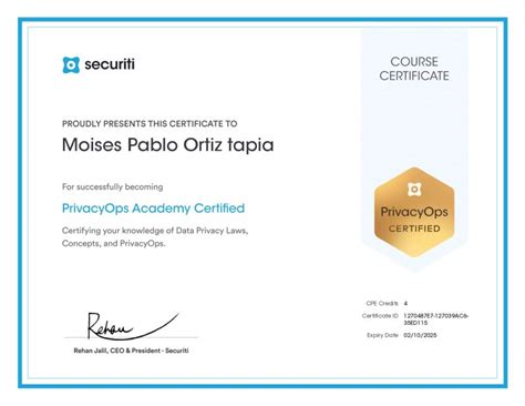 Moises Pablo Ortiz Tapia On Linkedin Certificaction Privacyops