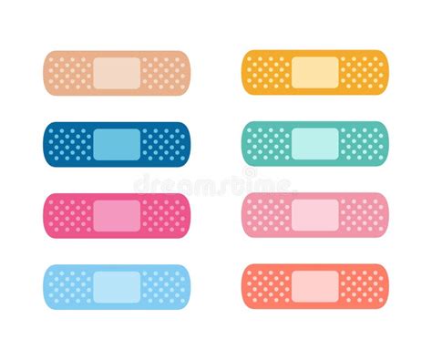 first aid band plaster strip medical patch icon set first aid