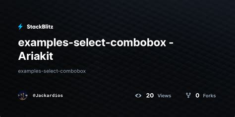 examples select combobox ariakit stackblitz