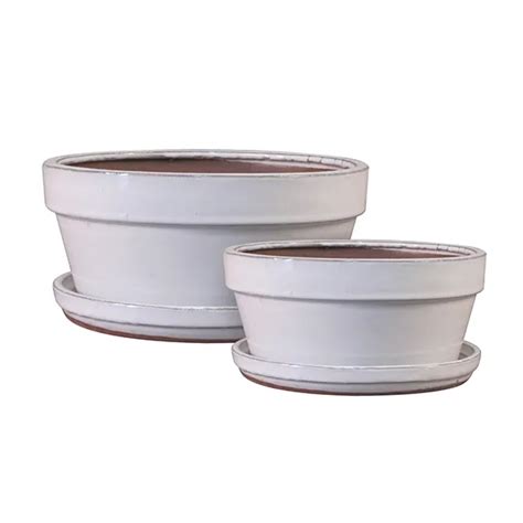 Product Bulb Pan Set Of 2 6 5 X 10 White Bulb Pan With