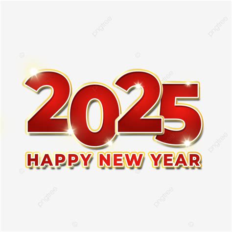 Red Golden 3d Happy New Year 2025 2025 2025 Text Happy New Year 2025