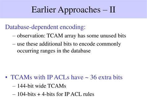 Ppt Algorithms For Advanced Packet Classification With Tcams