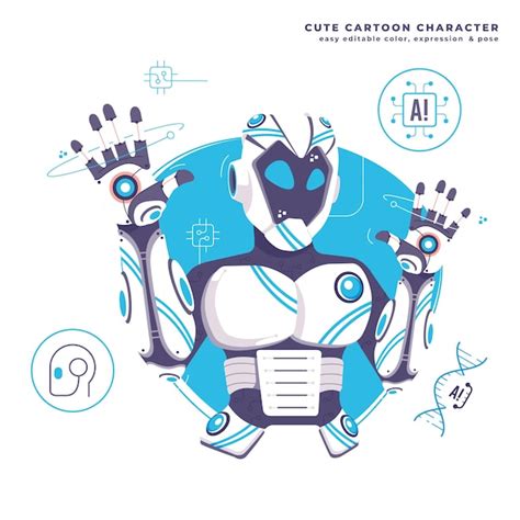 Premium Vector Ai Robot Character Illustration Design