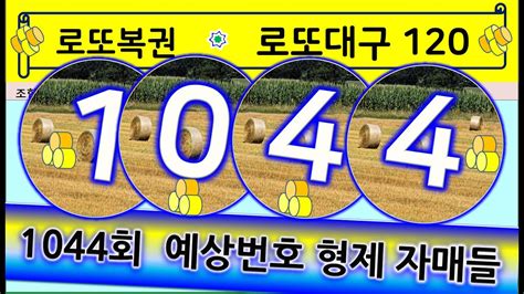 1044회 로또대구120~ 로또예상번호 형제자매들 Youtube