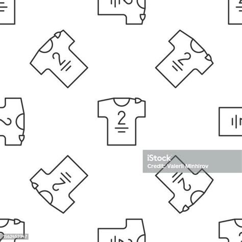 회색 선 축구 유니폼과 티셔츠 아이콘은 흰색 배경에 이음매 없는 패턴을 분리했다 벡터 T 셔츠에 대한 스톡 벡터 아트 및 기타
