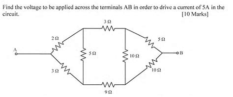 Solved Find The Voltage To Be Applied Across The Terminals Chegg