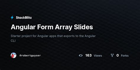 Angular Form Array Slides Stackblitz