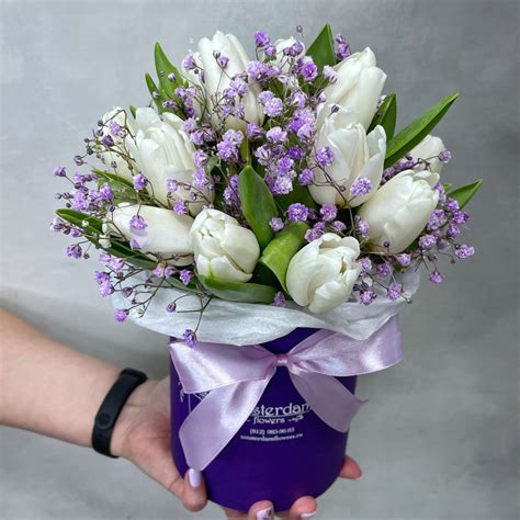 Купить Тюльпаны в фиолетовом 💐 в СПБ недорого с бесплатной доставкой ...