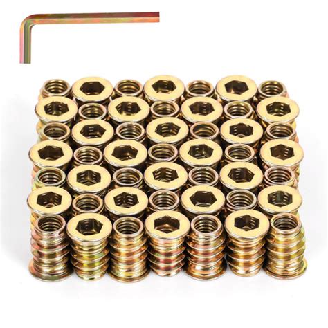 3 8 16 X 25Mm Threaded Inserts For Wood Hex Drive Wood Nut Inserts