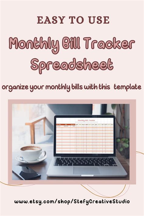 Excel Monthly Bill Tracker And Organizer Excel Bill Tracker Yearly Bill Tracker Spreadsheet