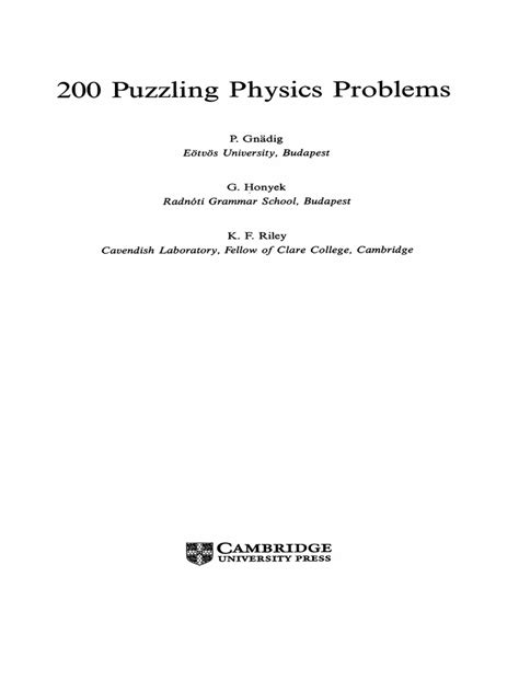 200 Puzzling Physics Problems Pdf