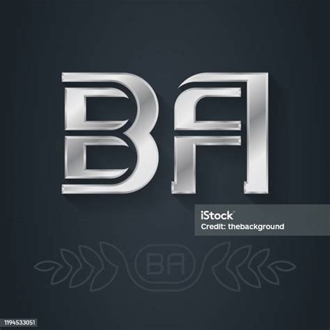 Ba 首字母縮寫或銀色徽標b 和 A 金屬 3d 圖示或徽標範本使用線條藝術選項設計項目向量向量圖形及更多字母b圖片 Istock