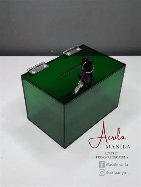 Colored Acrylic Tip Box With Lock 6x4x4 Inches Lazada Ph