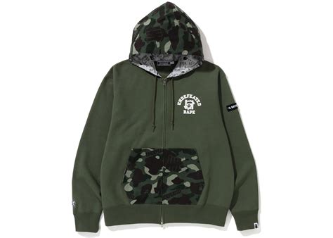Bape X Undefeated Color Camo Relaxed Zip Hoodie Green Mens Fw22 Us