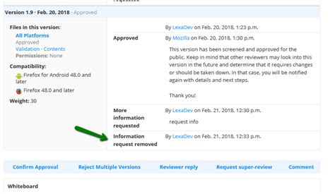 No Action Triggered In Add On Review History When Developer Uses This