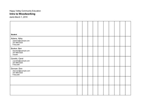 Attendance Tracker Printable Attendance Sheet Home School Tracker