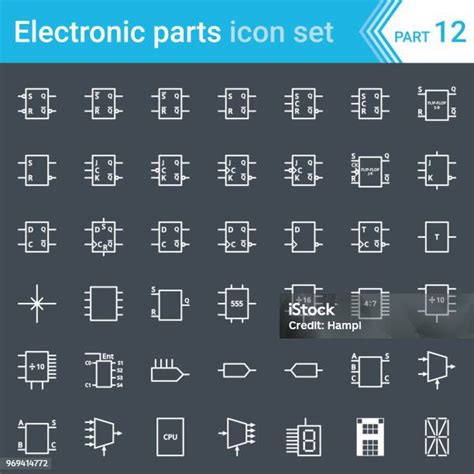 전기 및 전자 아이콘 전기 다이어그램 기호입니다 디지털 전자 플립플롭 논리 회로 디스플레이 프로그래밍 규칙 0명에 대한 스톡 벡터 아트 및 기타 이미지 Istock