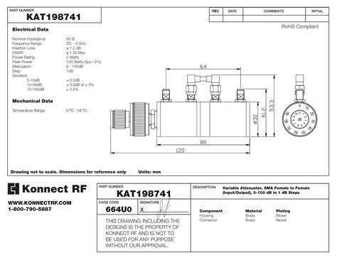 Variable Attenuator Sma Female To Female Inputoutput Dc 3 Ghz 50 Ohm 0 100 Db In 1 Db