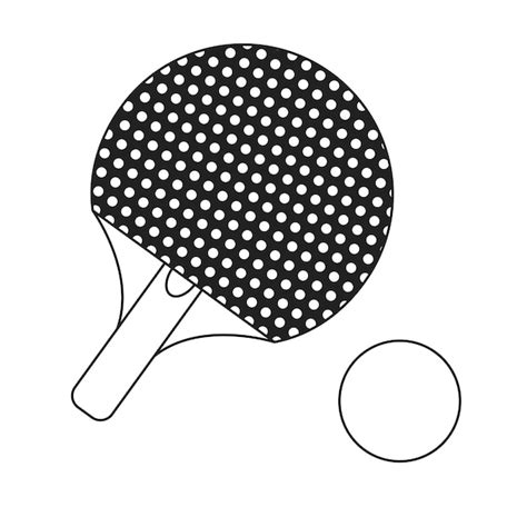 Premium Vector Ping Pong Paddle With Ball Monochrome Flat Vector Object