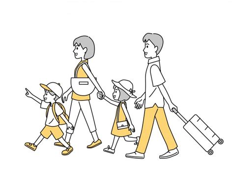 夏休み家族旅行のイラスト 無料イラスト素材｜素材ラボ