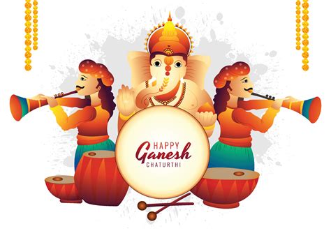 Happy Ganesh Chaturthi Celebration With Prayer To Lord Ganesha Card