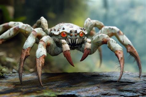 Large Spider With Striking Features Captured In A Natural Setting Stock