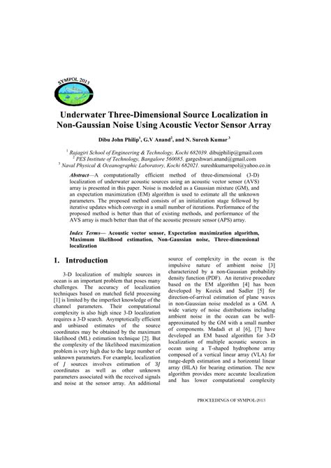 pdf underwater three dimensional source localization in non gaussian