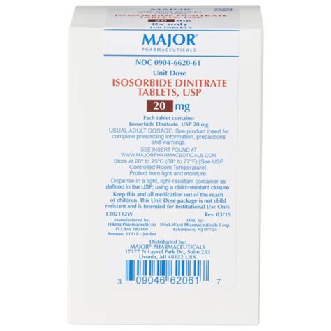 Isosorbide Dinitrate 20mg Tabs Ud Mpulse Healthcare