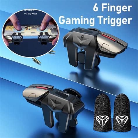G21 Mobile Phone Game Trigger Gamepad Joystick 6 Finger Aim Shooting L1 R1 Key Button Game 