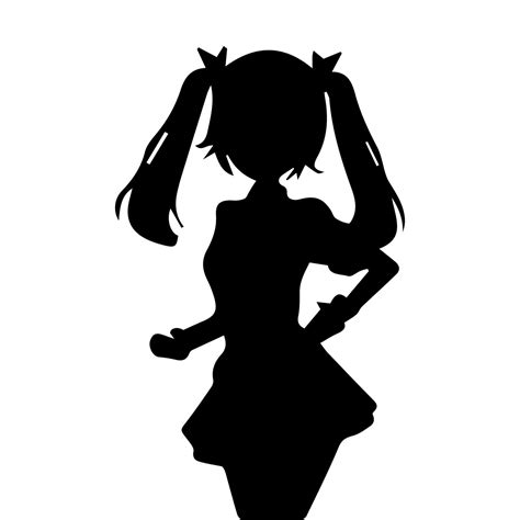 Silhouette Girl In Anime Style Vector Illustration Free 40510509 Vector